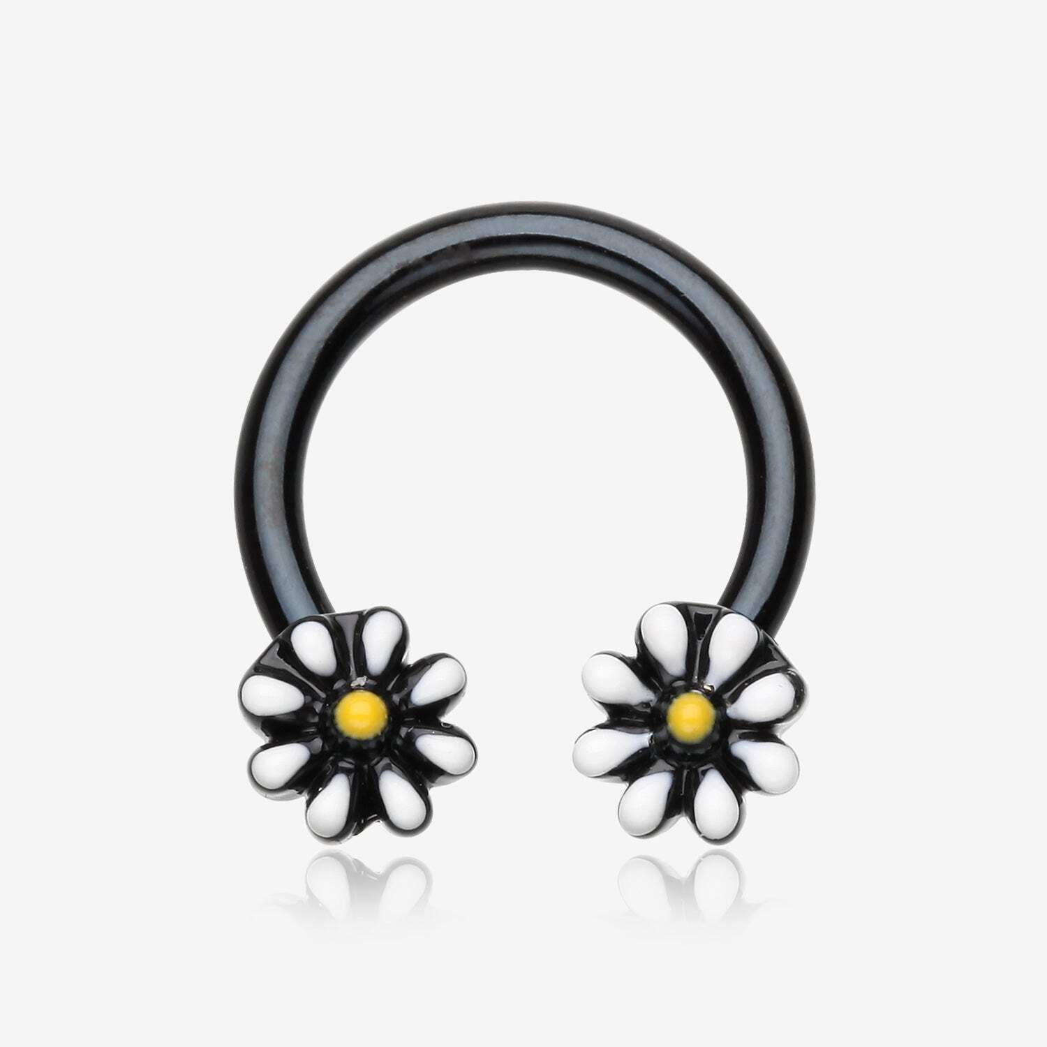 Blackline Adorable Daisy Flower Horseshoe Circular Barbell - Walmart.com