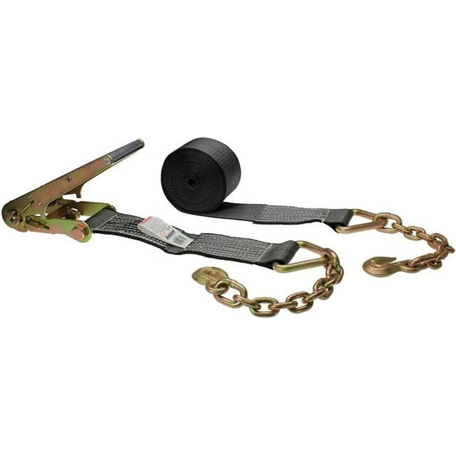 Blackline Heavy-Duty 4 Inch Ratchet Strap with 18 Inch Chain Extension ...