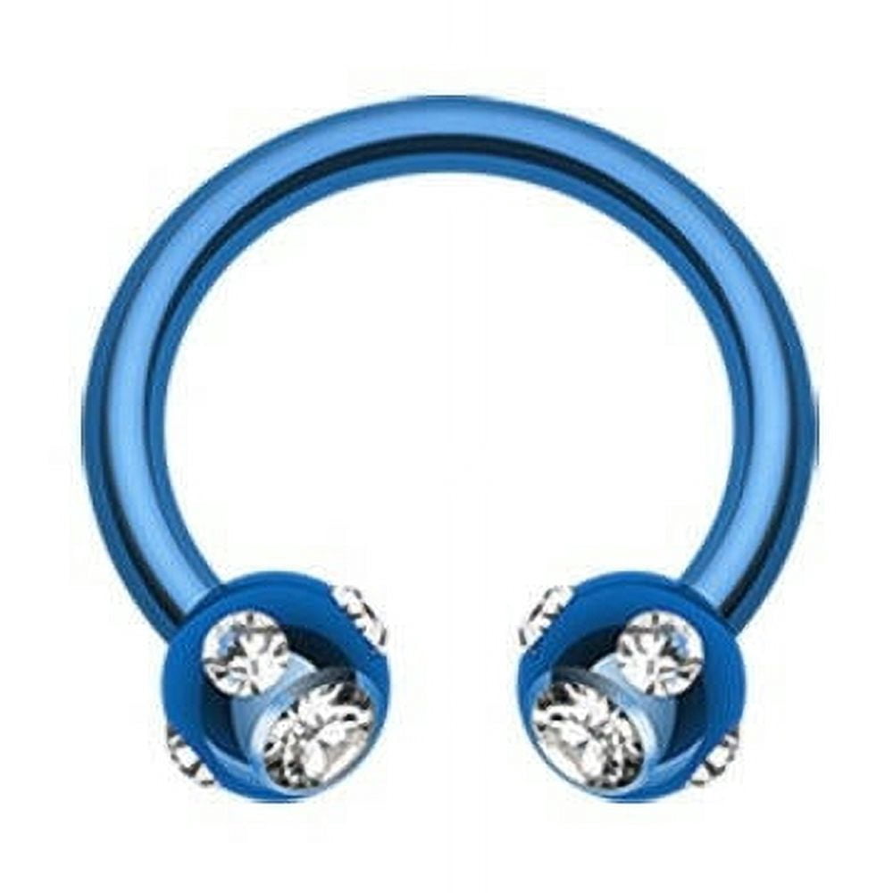 Blackline PVD Aurora Gem Ball Horseshoe Circular Barbell - Walmart.com