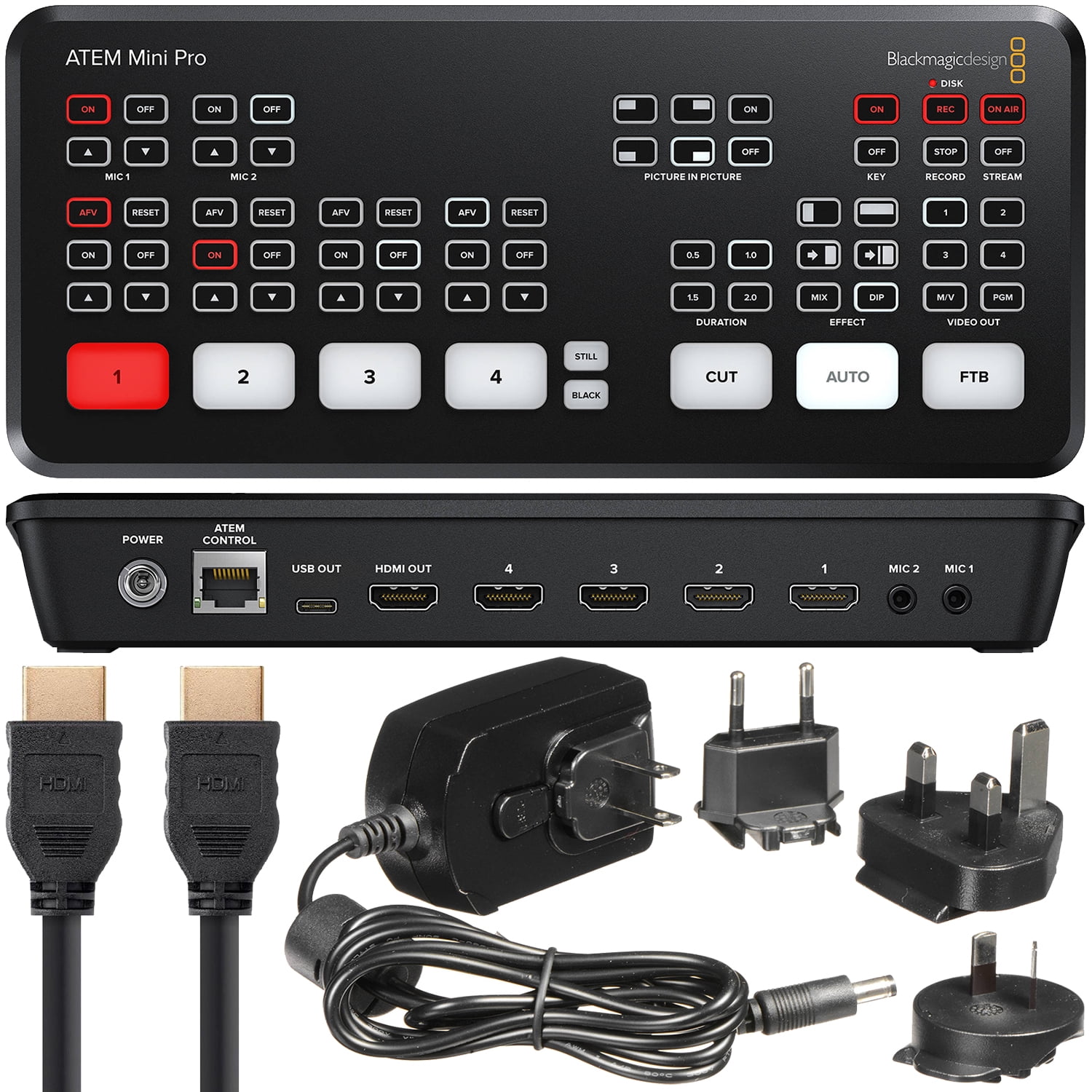 Blackmagic Design ATEM Mini Pro HDMI Live Stream Switcher with 12V ...
