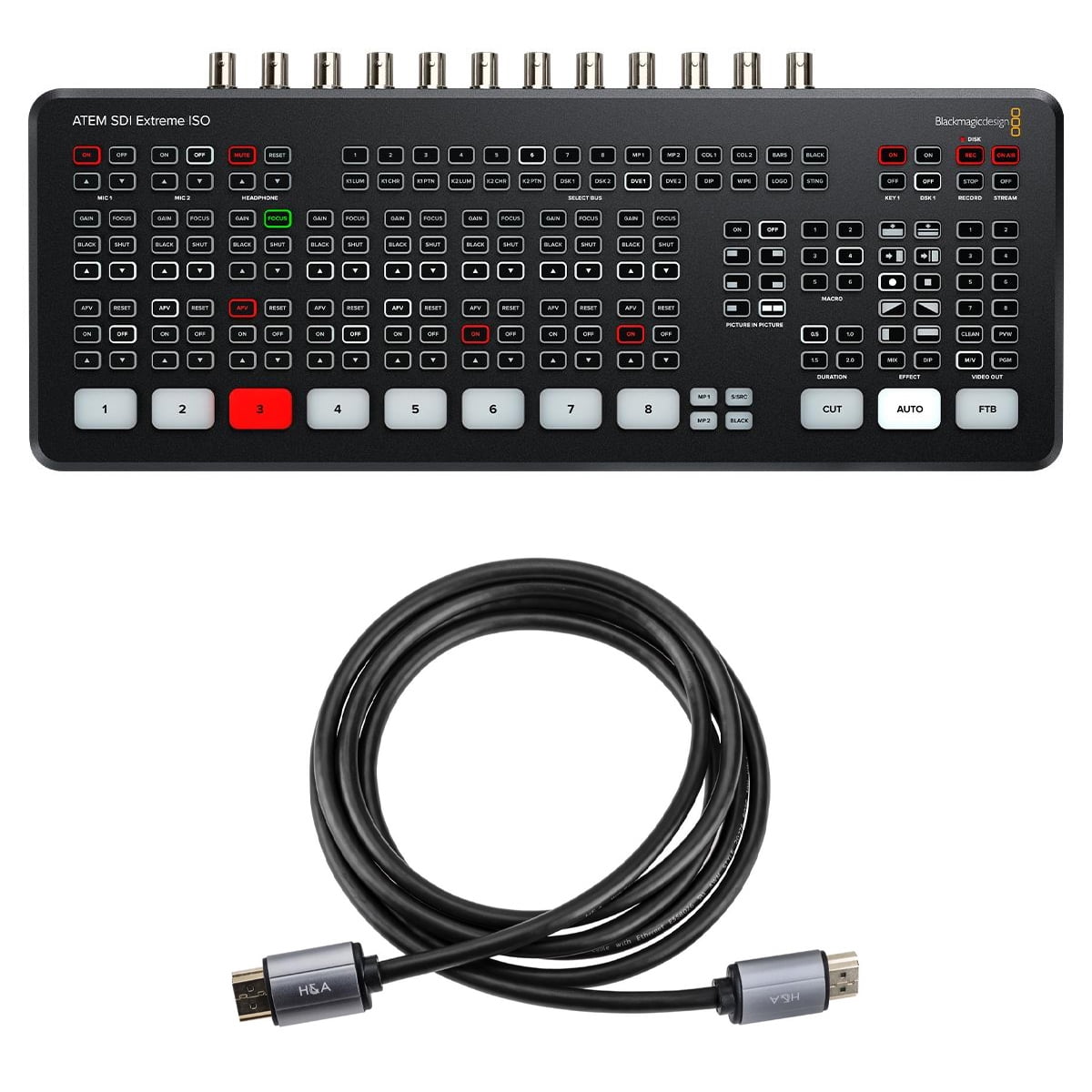 Blackmagic Design ATEM SDI Extreme ISO Live Production Switcher, Bundle ...