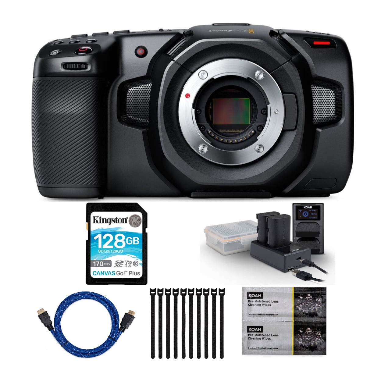 Professional Blackmagic Pocket 4K Cinema Camera with 2 Batteries and ...