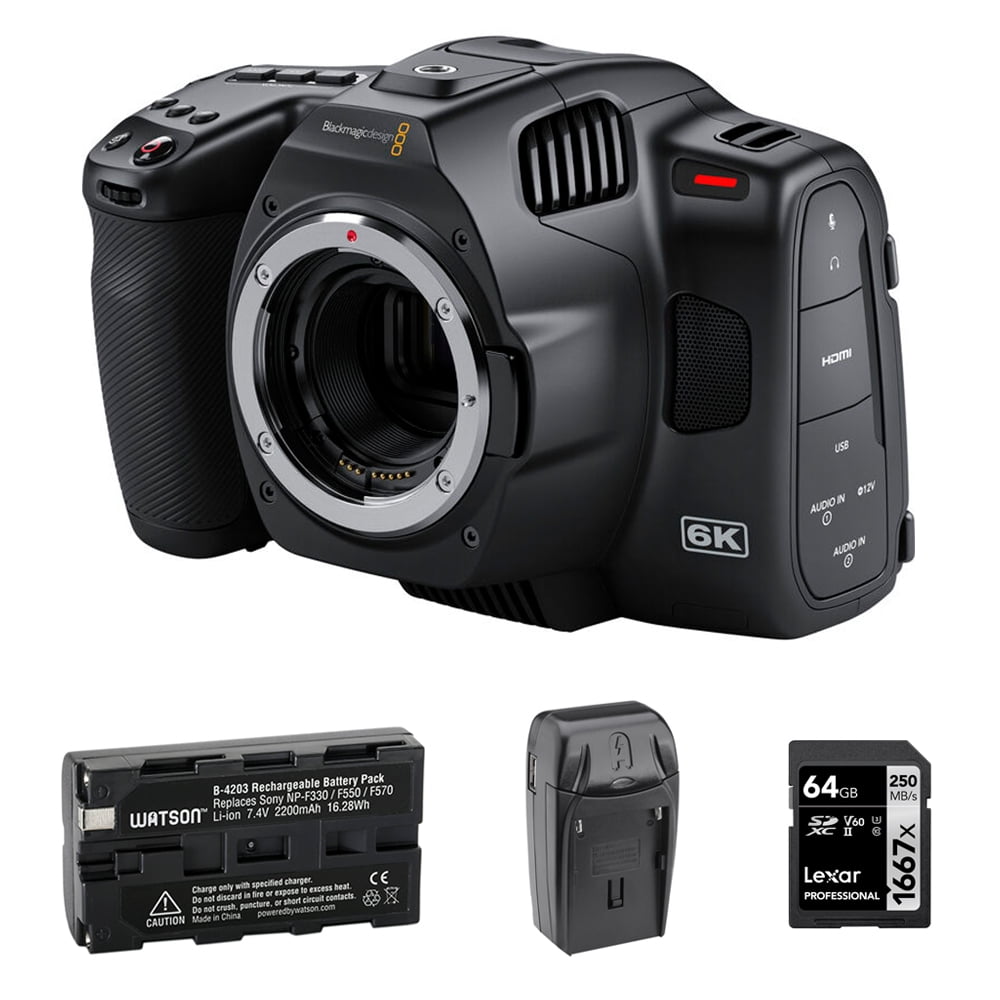 "Blackmagic Design 6K Pro Digital Film Camera, HDR, 5"" LCD Touchscreen ...