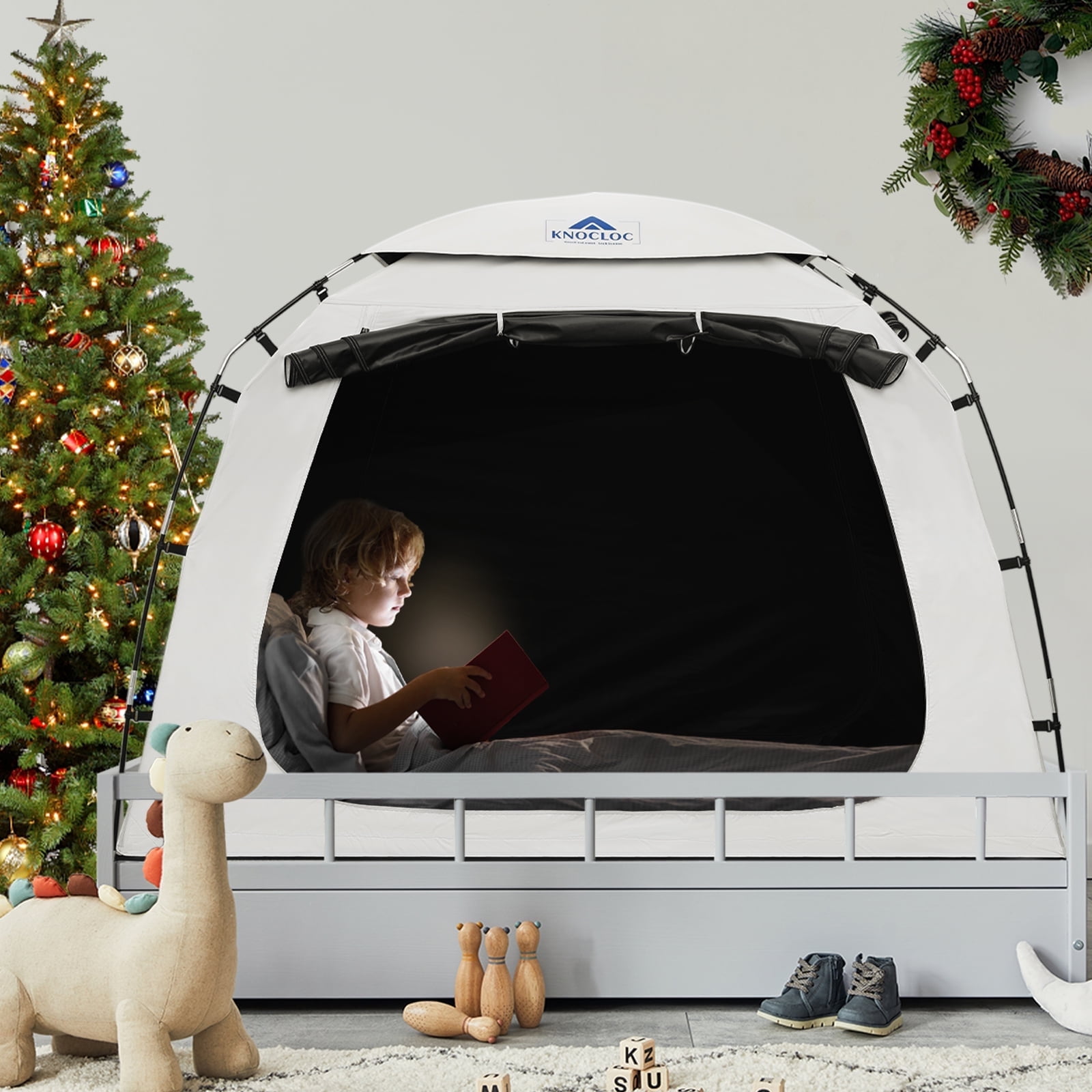 KNOCLOC Blackout Bed Tent Twin for Kids, with Large Top Vent ...