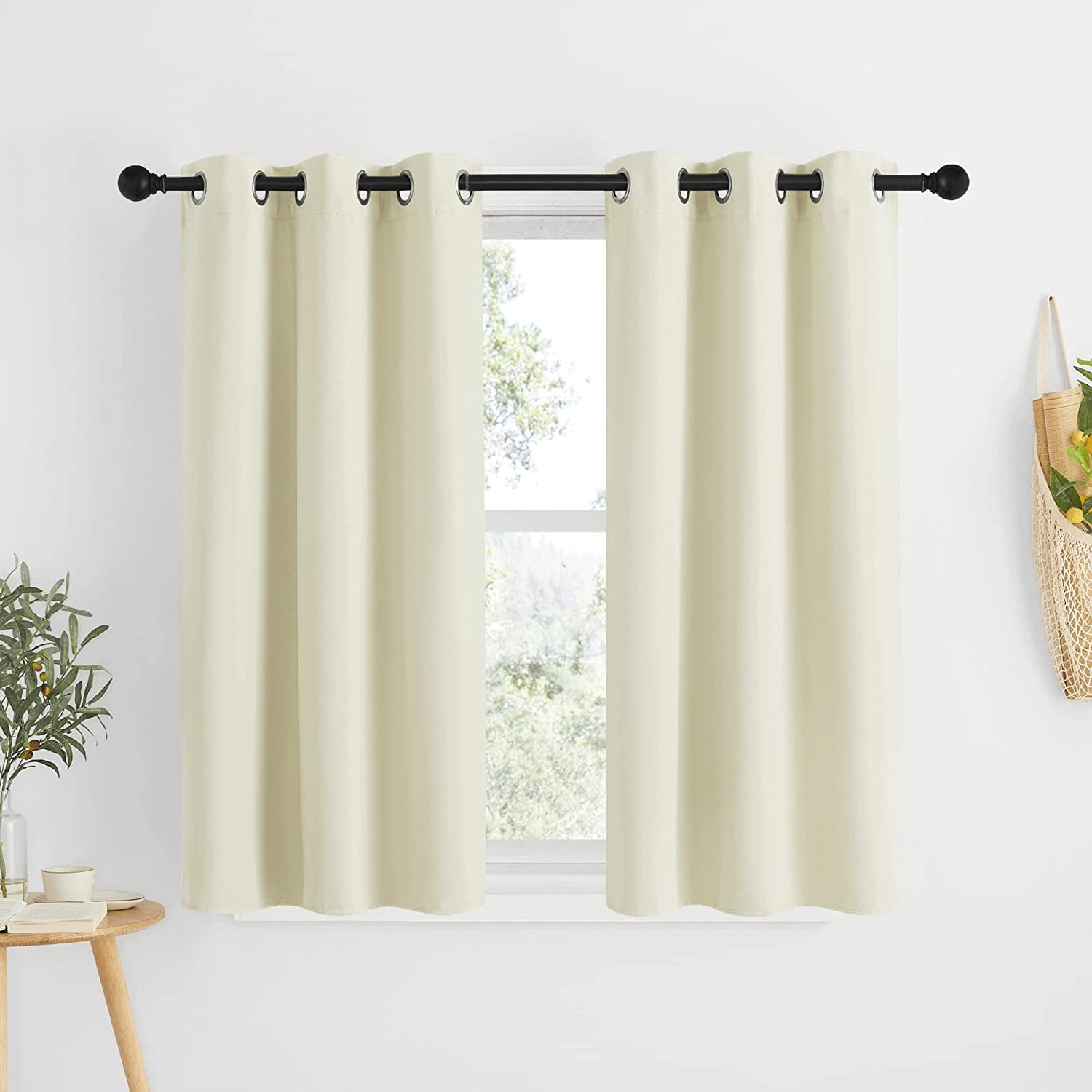 SHIYOU-Blackout Beige Curtains and Drapes - Window Treatment Thermal ...