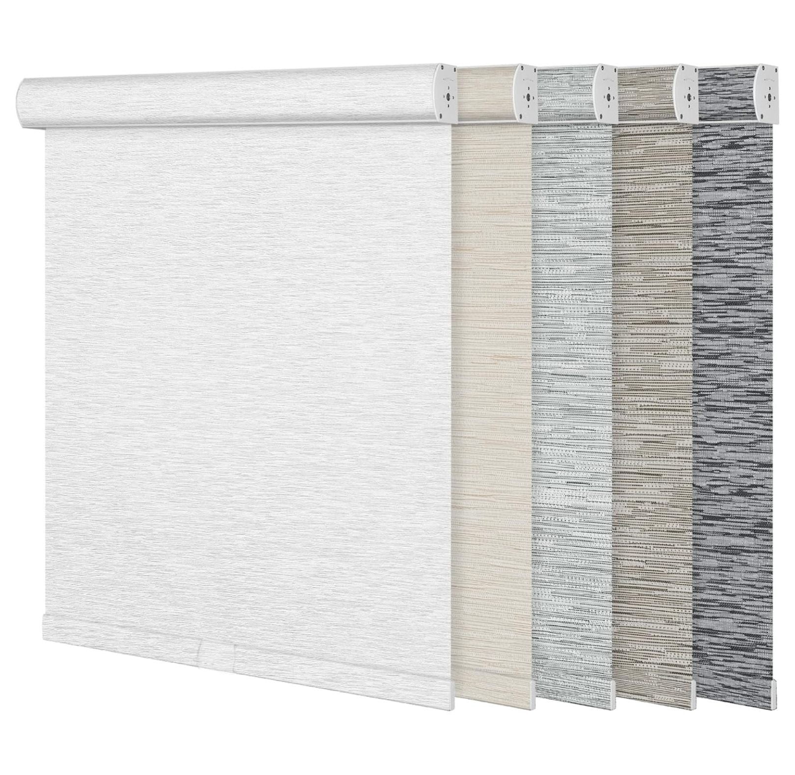 Blackout Blinds for Windows Cordless Striped Jacquard Shades with ...