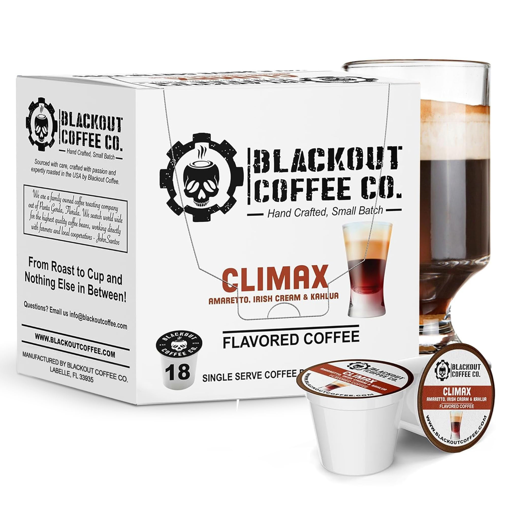 Blackout Coffee CLIMAX Amaretto, Irish Cream & Kahlua Flavored Coffee ...