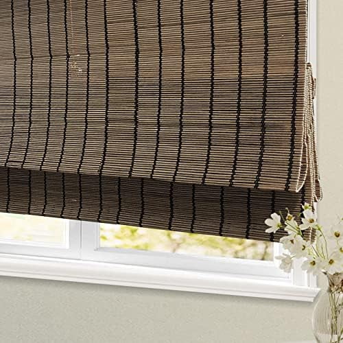 Blackout Cordless Blinds Bamboo Roman Shades, Custom Window Shades with ...