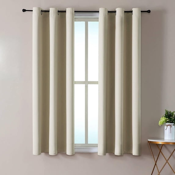 Blackout Curta48 Inches Long For Bedroom - 2 Panels Set Grommet ...