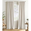 Blackout Curta63 Inches Length 2 Panels Set Tab/rod Pocket Linen Black ...