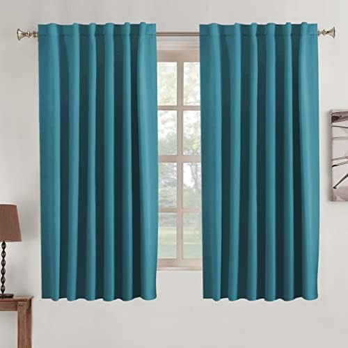 Blackout Curtain 63 Inch Length Back Tab/Rod Pocket Curtain Panels Room ...