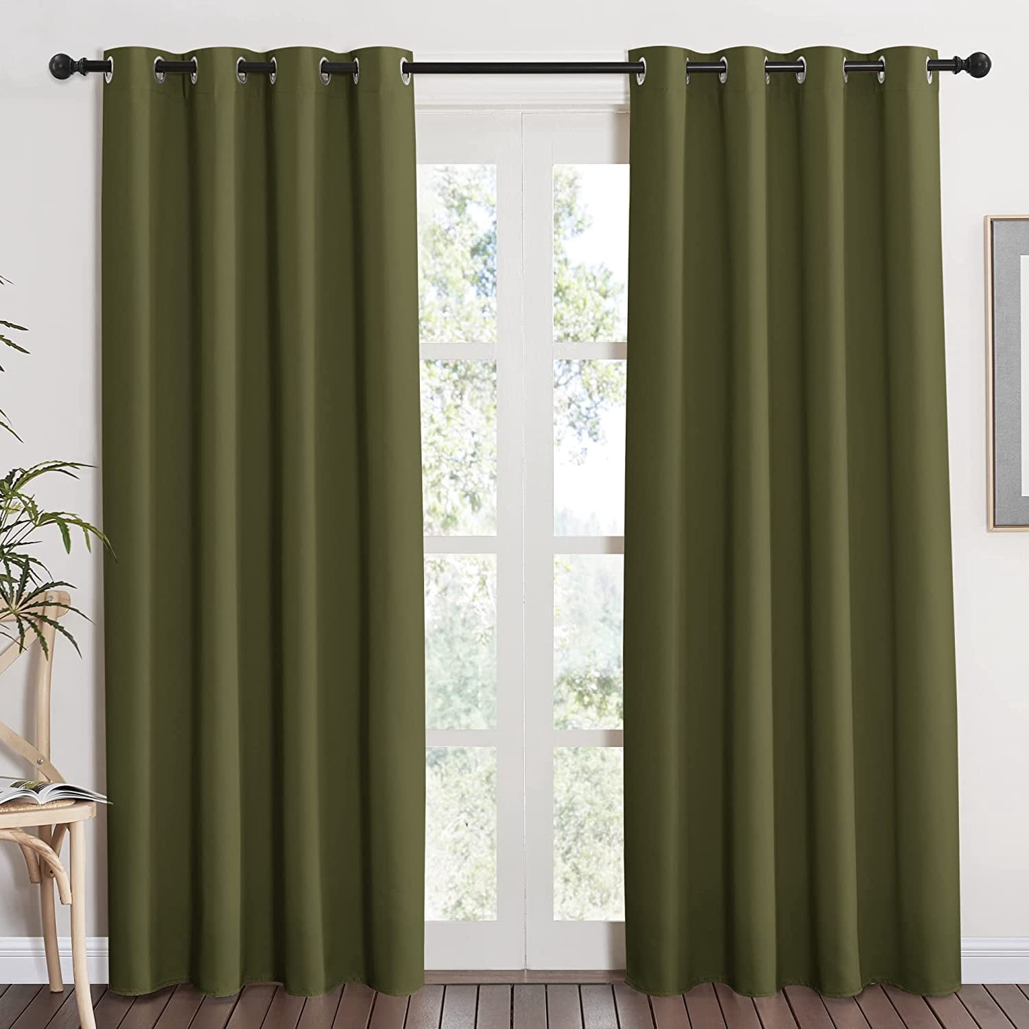Blackout Curtain Blind Window Panel - (Olive Green Color) Home Decor ...