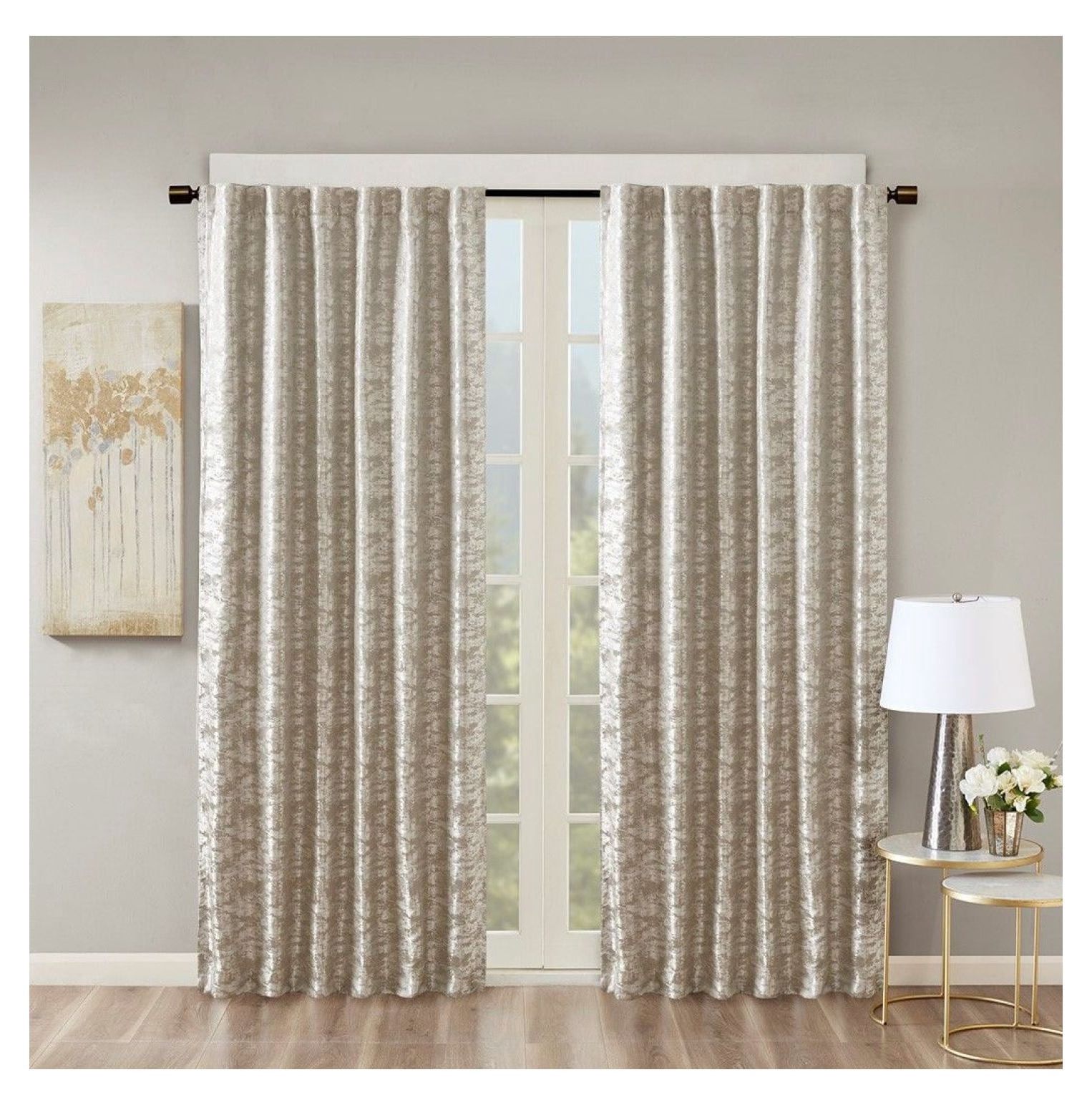 Blackout Curtain Panel - Jacquard Marble Design - Total Light Blocking ...