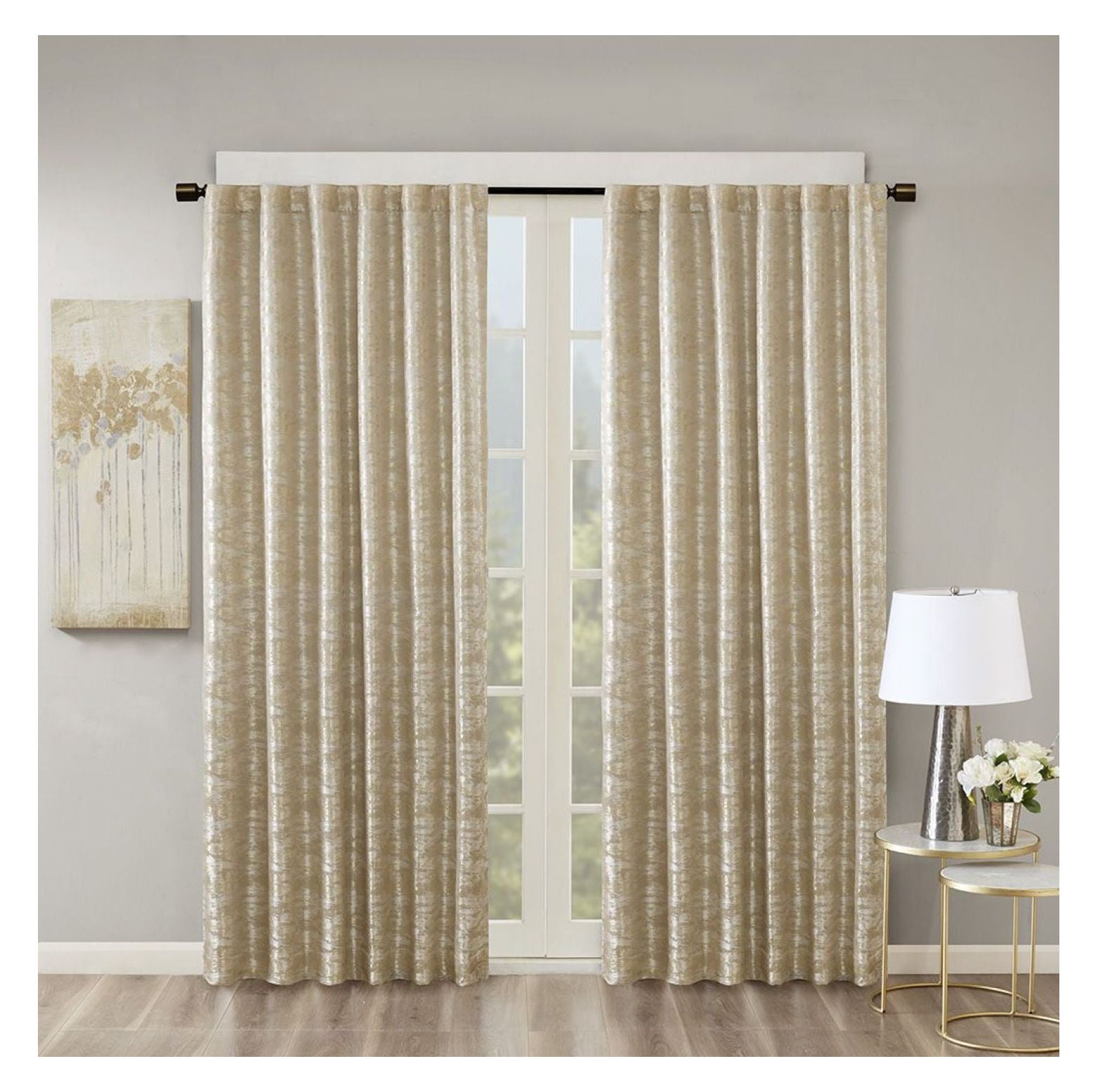 Blackout Curtain Panel - Jacquard Marble Design - Total Light Blocking ...