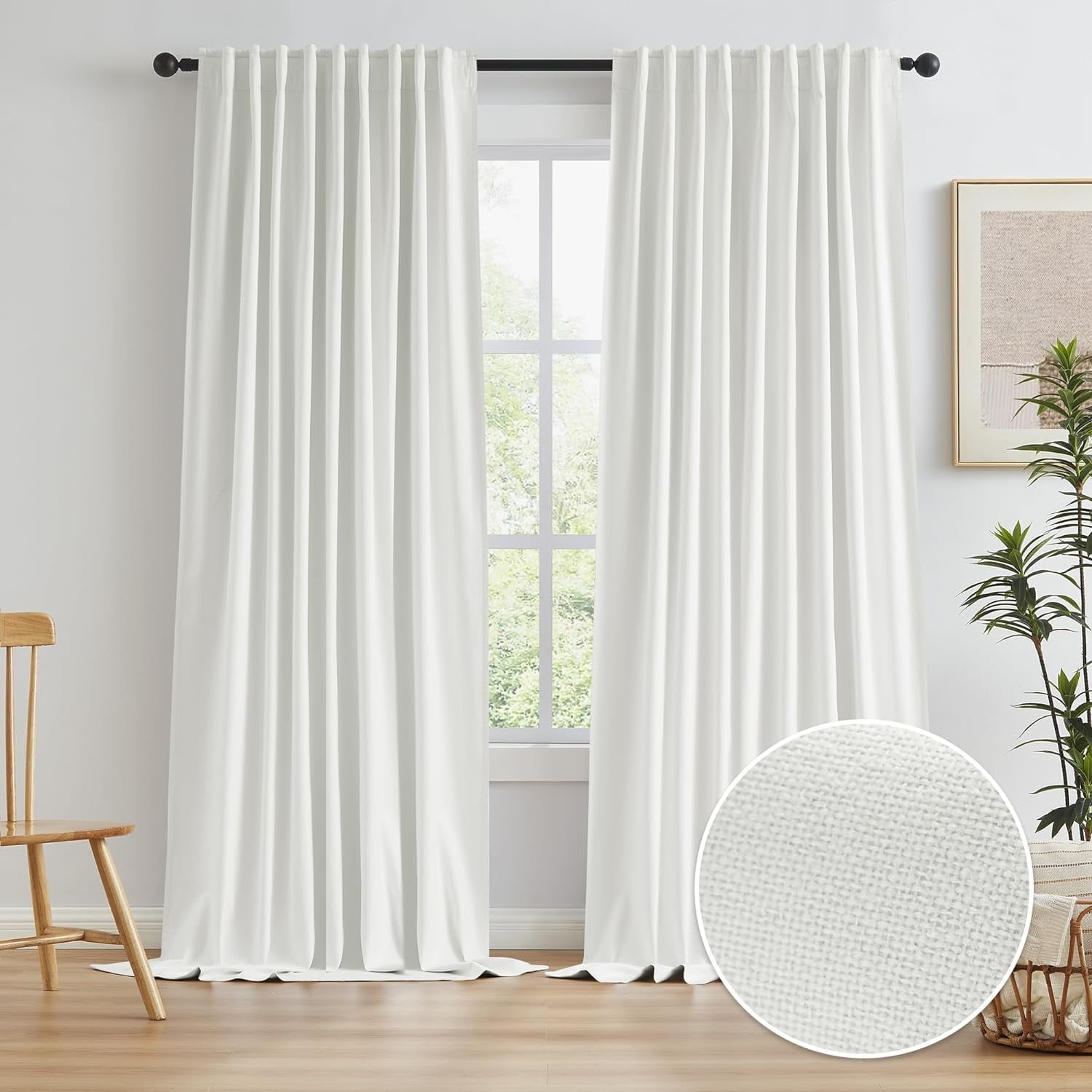 Blackout Curtain Panels 108 Inch Length, 72 Inch Wide Drapery, Pinch ...