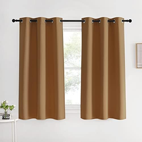 Blackout Curtain Panels for Girls Room, Gold Brown, 1 Pair, 42 x 60 ...
