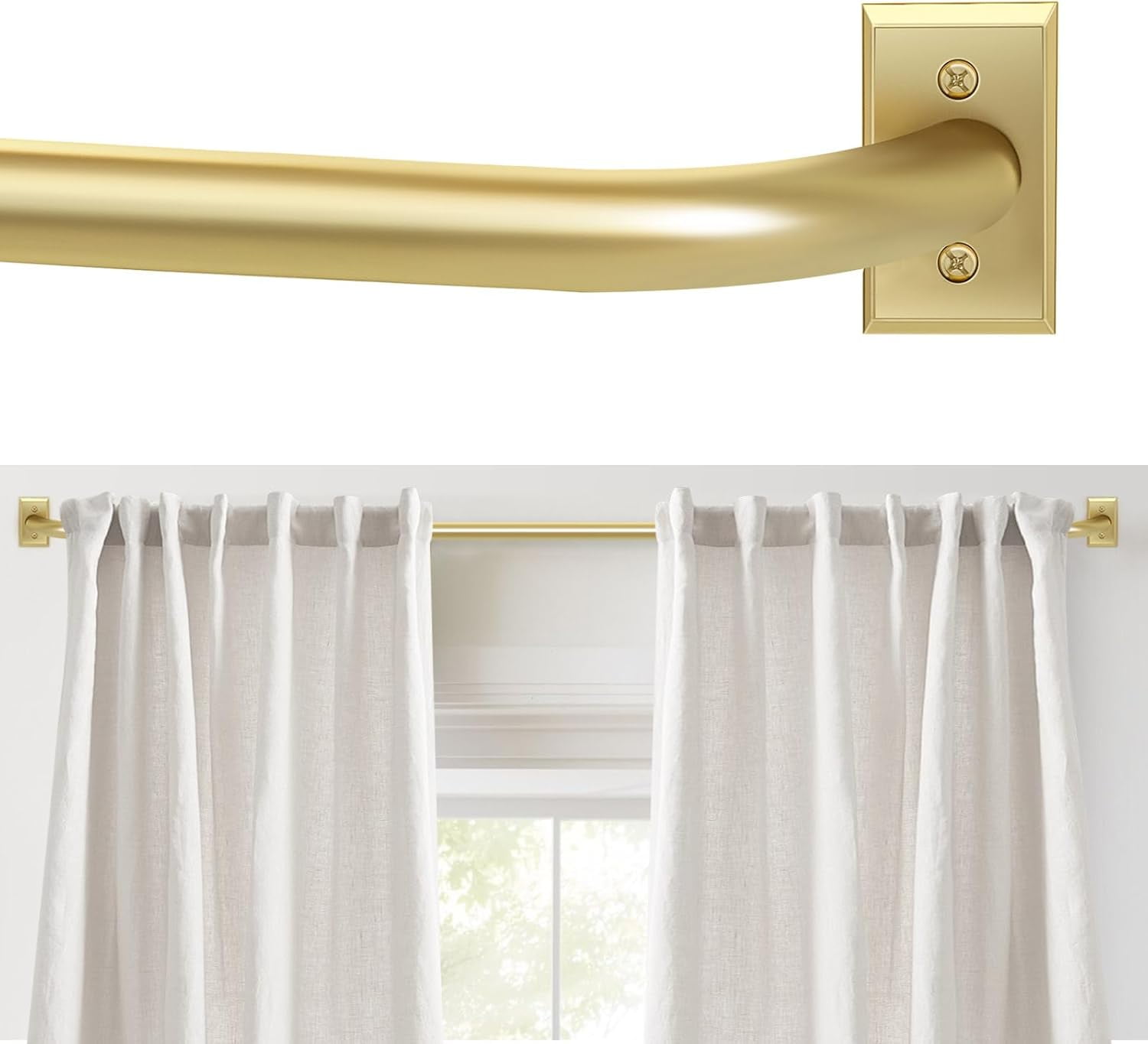 Blackout Curtain Rod, Adjustable 5.5-15.3Ft, Wrap Around Heavy Duty ...