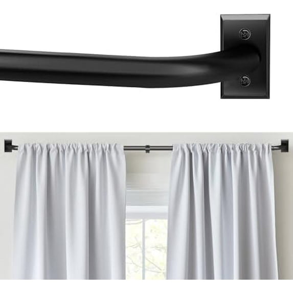 Blackout Curtain Rod, Adjustable Extra Long Curtain Rod for Windows 66 ...