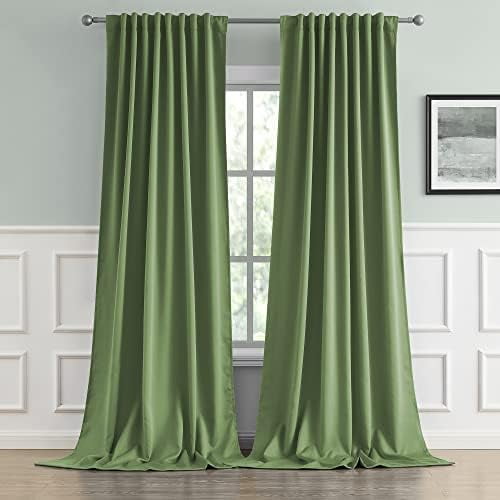 Blackout Curtains 108 Inches Back Tab/Rod Pocket Thermal Insulated Room ...
