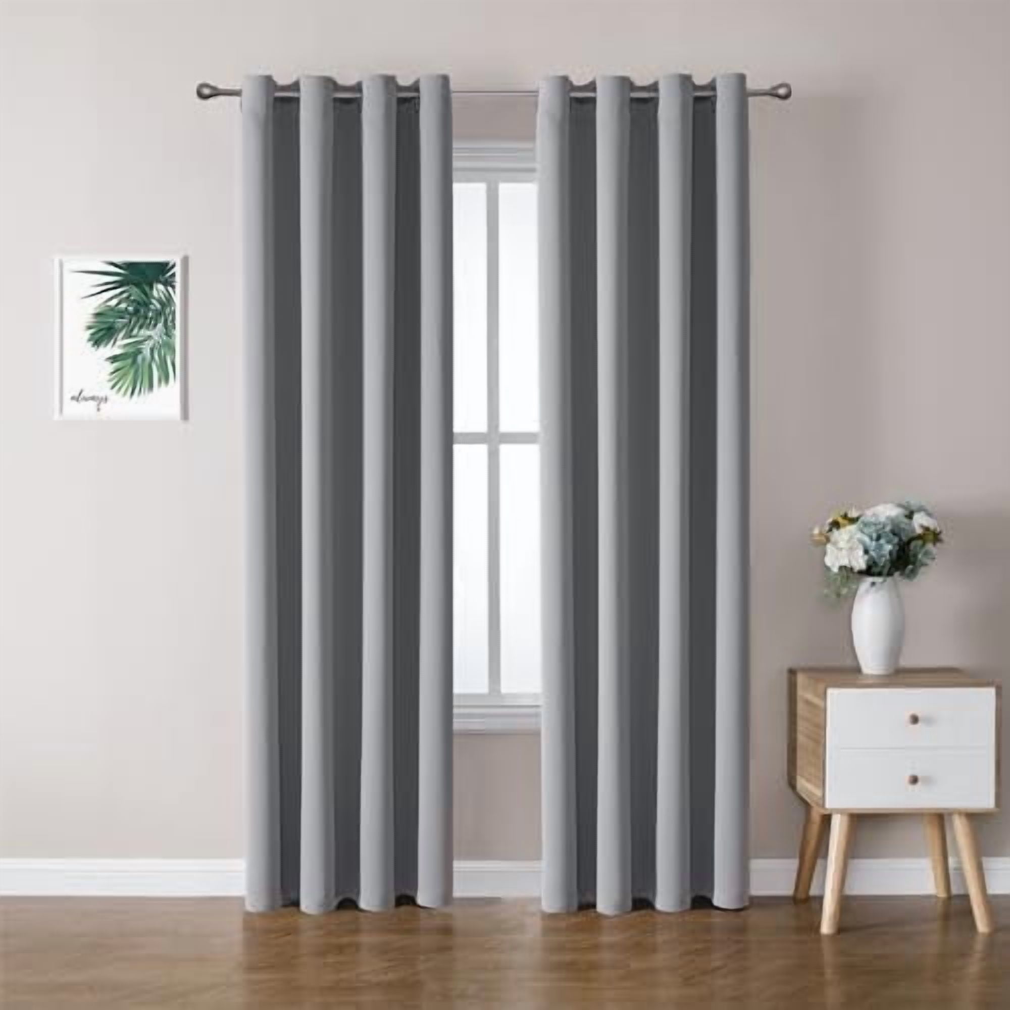 Blackout Curtains 108 Inches Long 2 Panels Set for Living Room, Grommet ...