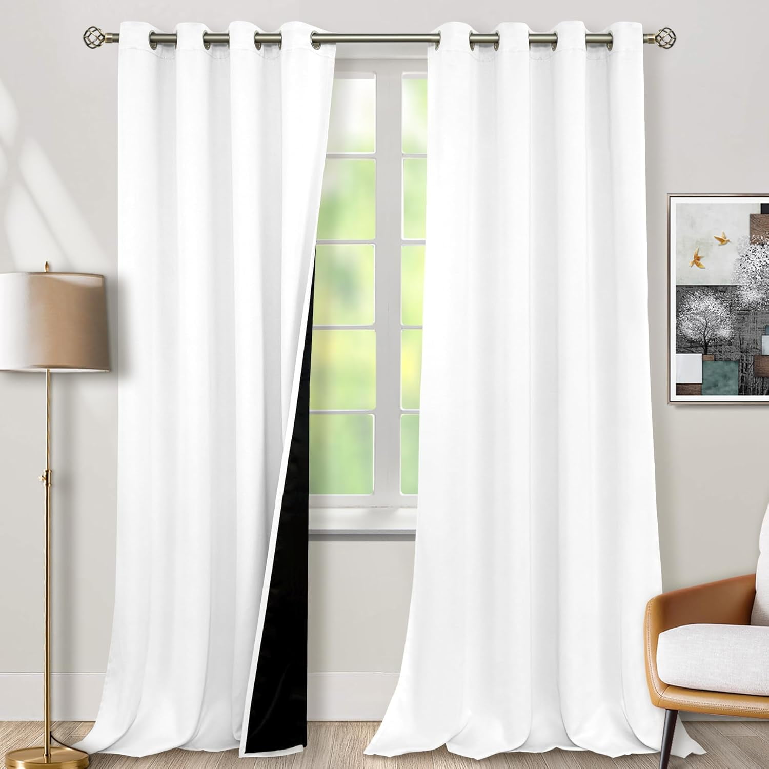 Blackout Curtains 108 Inches Long for Living Room 2 Panels, Thermal ...