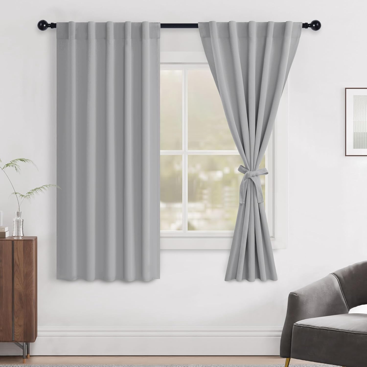 Blackout Curtains 2 Panels, Rod Pocket Room Darkening Drapes for ...