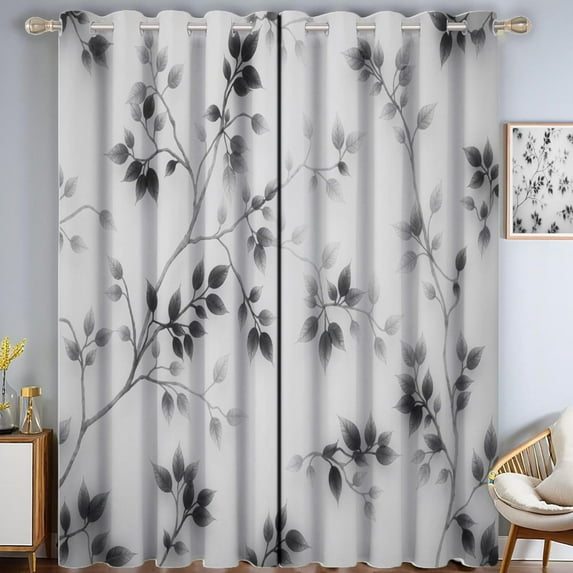 Blackout Curtains 2 Panels Set,Ink Painting Curtain Drapes For Living ...