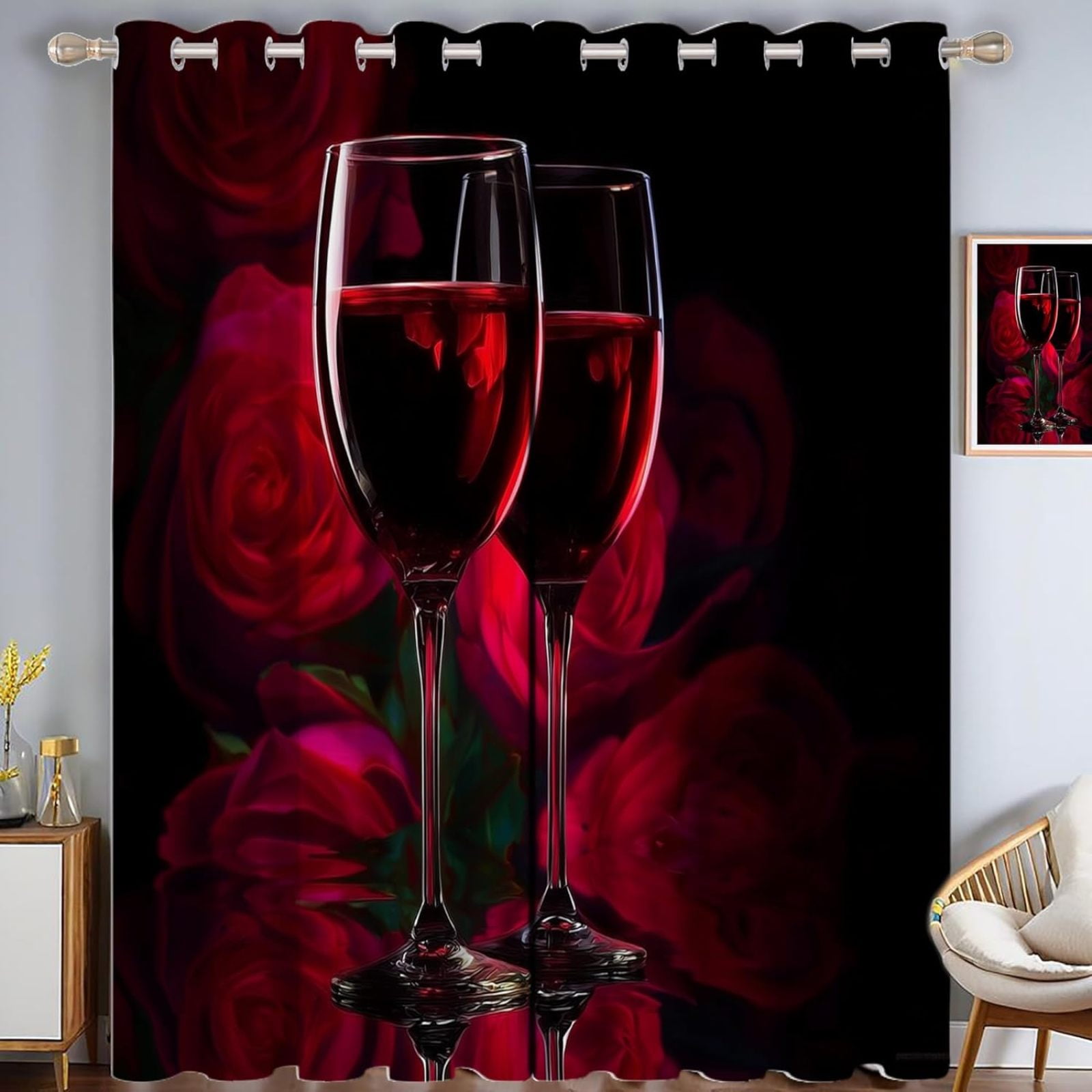 Blackout Curtains 2 Panels Set Romantic Scene Curtain Drapes For Living ...