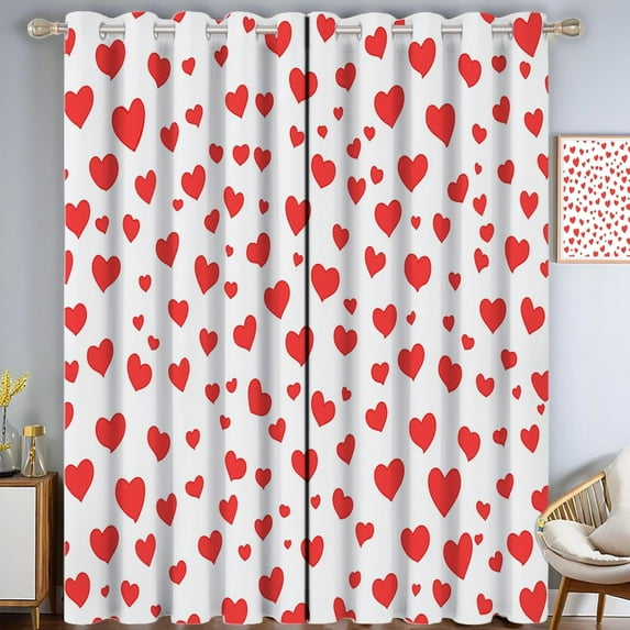 Blackout Curtains 2 Panels Set Romantic Theme Curtain Drapes For Living ...