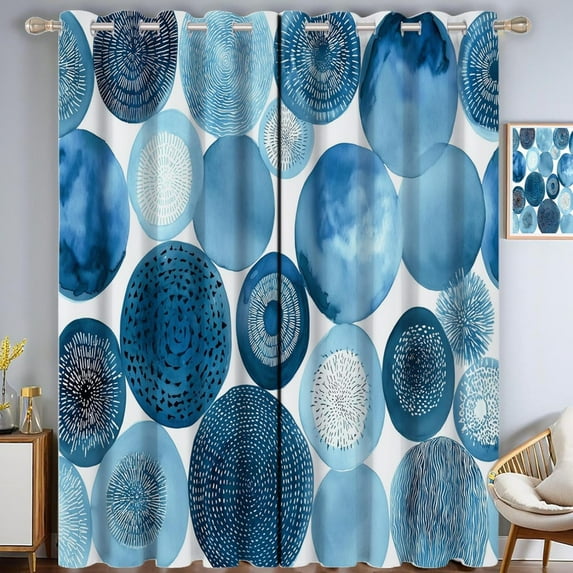 Blackout Curtains 2 Panels Set Watercolor Pattern Drapes Hand-Painted ...