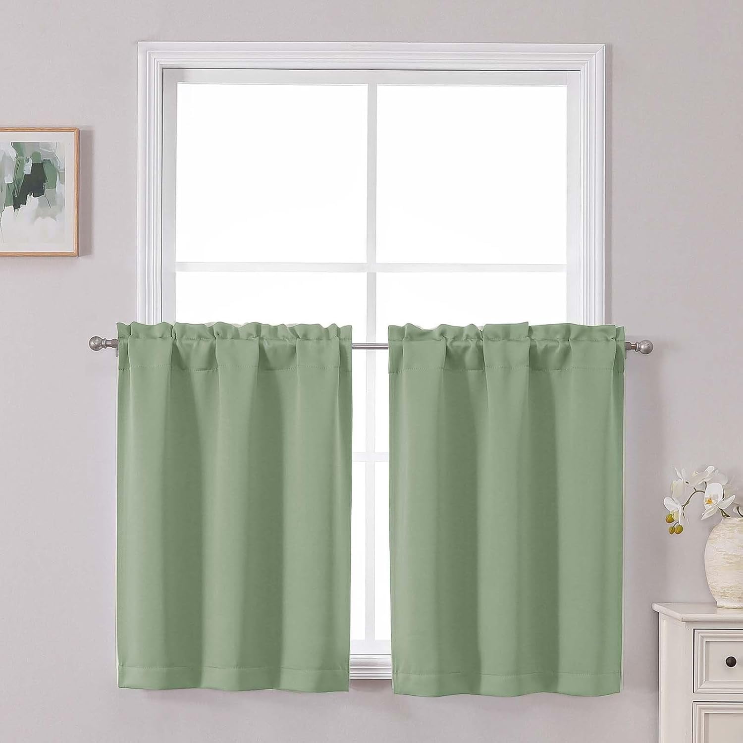 Blackout Curtains 30 Inch Length - Thermal Insulated Darkening Half ...