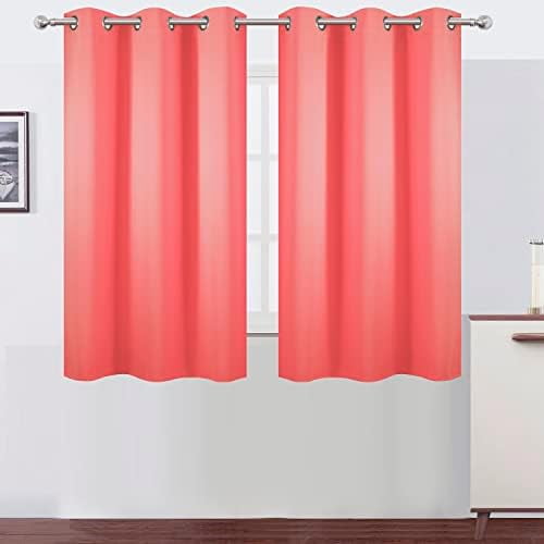 Blackout Curtains 38 x 54 inch/Coral Curtains Set of 2 Panels/Thermal ...