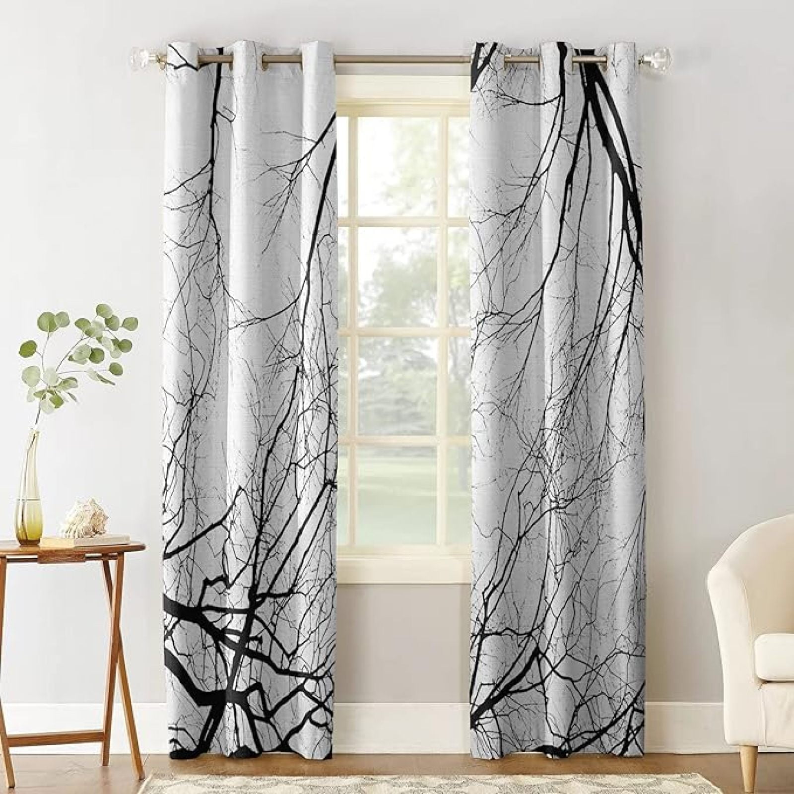Blackout Curtains, 3D Retro Print Window Curtains, Thermal Insulated ...