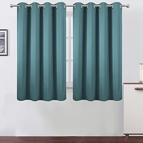 Blackout Curtains 52 x 45 inch/Sea Teal Curtains Set of 2 Panels ...