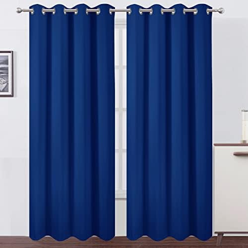 Blackout Curtains 52 x 95 inch/Royal Blue Curtains Set of 2 Panels ...