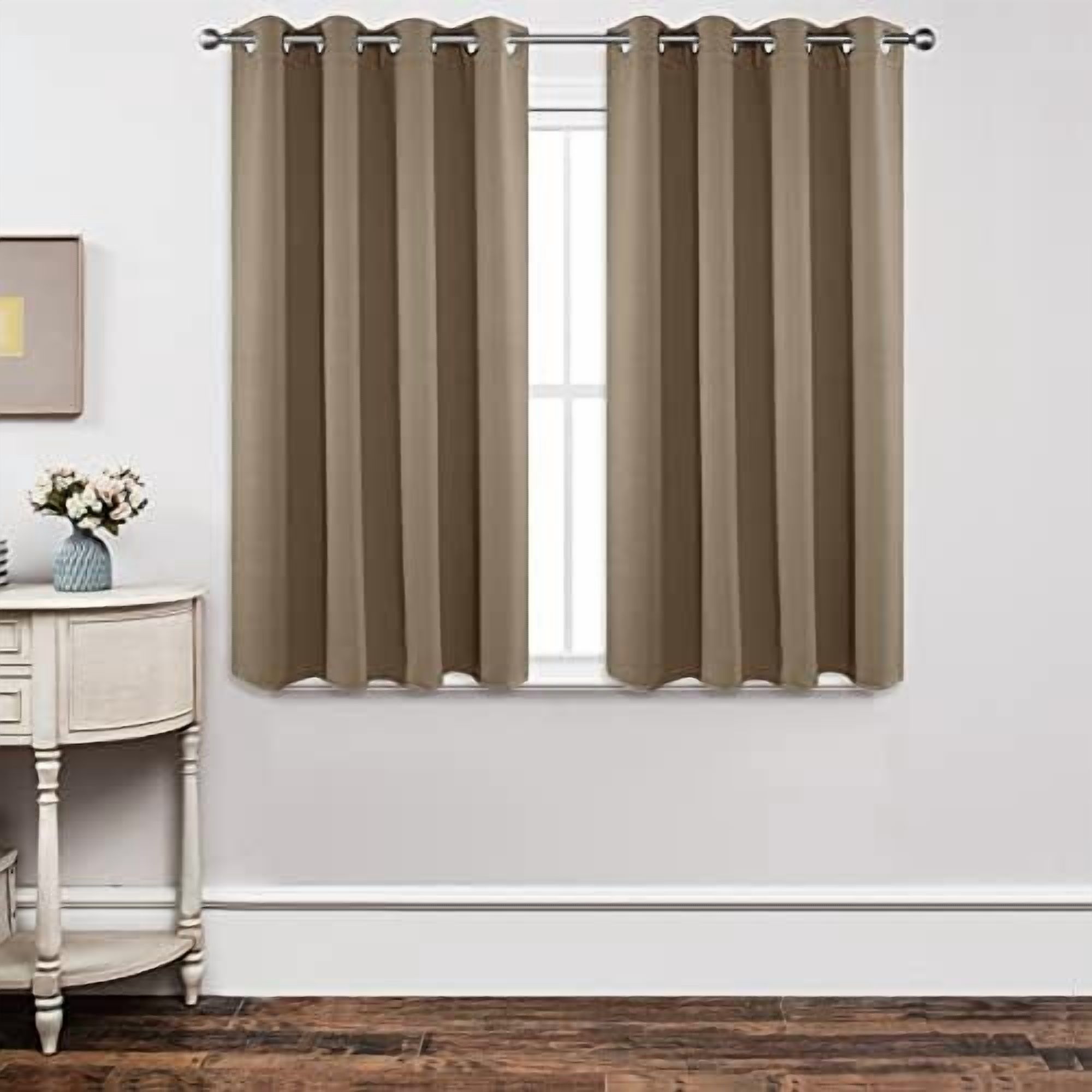 Blackout Curtains 54 Inch Length 2 Panels Set, Thermal Insulated Long ...