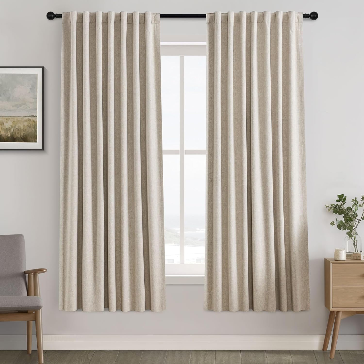 Blackout Curtains, 60 Inches Long, Thermal Insulated Noise Reducing ...
