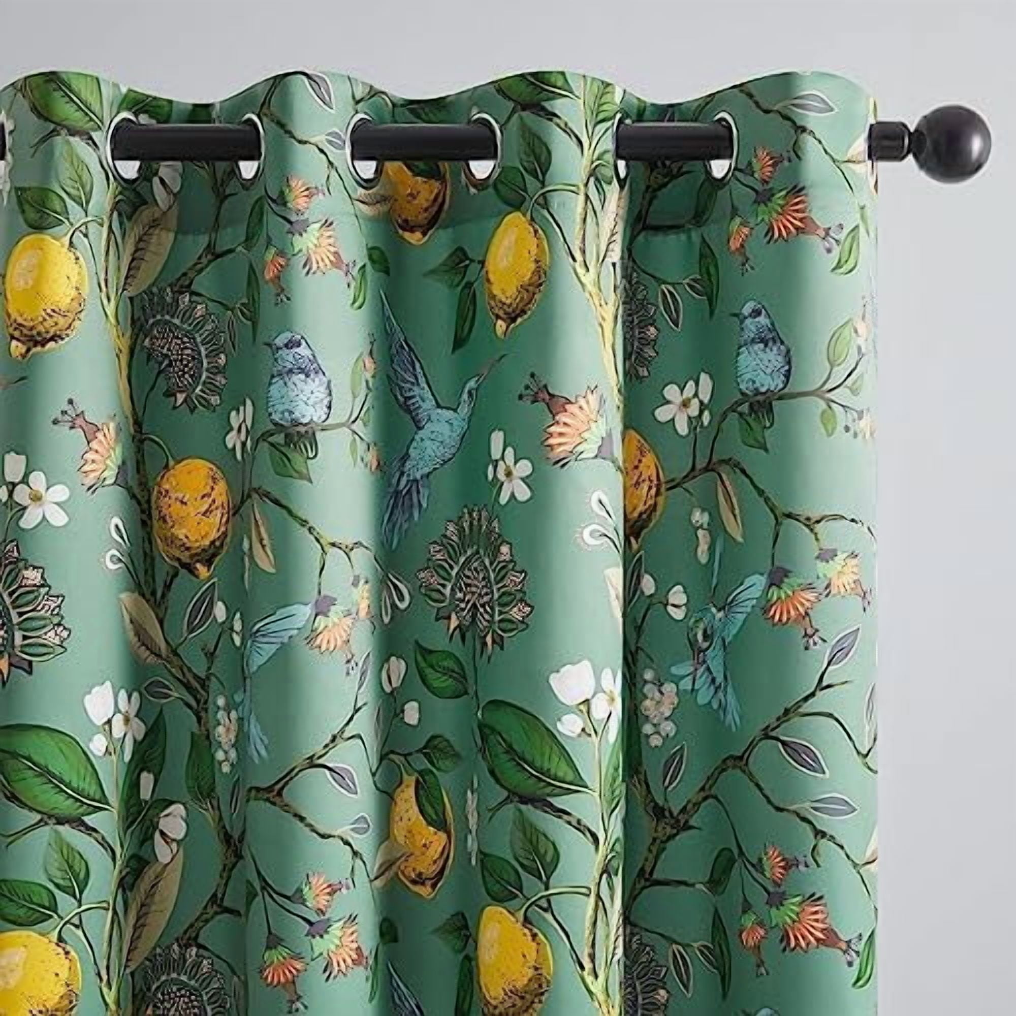 Blackout Curtains 63 Inch Length 2 Panels, Cottagecore Tropical Forest ...