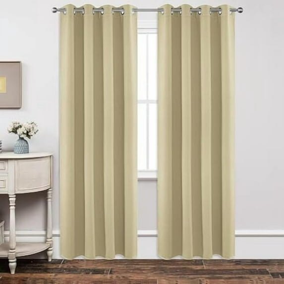Blackout Curtains 63 Inch Length 2 Panels Set, Thermal Insulated Long ...