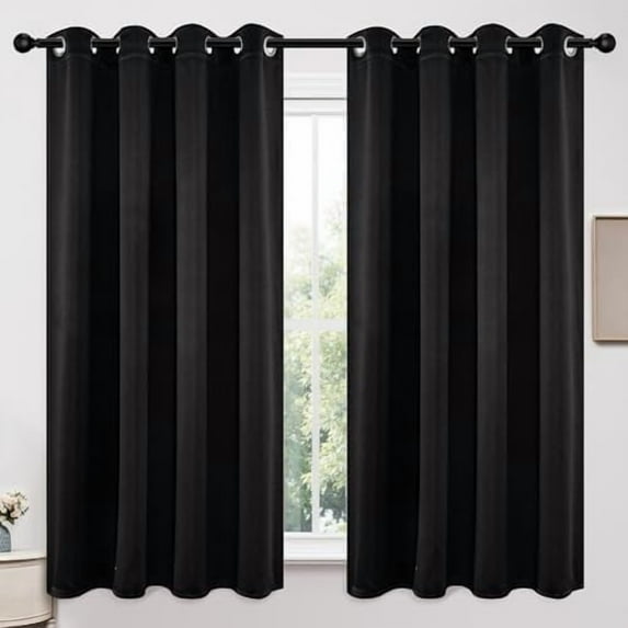 Blackout Curtains 63 Inch Length 2 Panels Set, Thermal Insulated Long ...