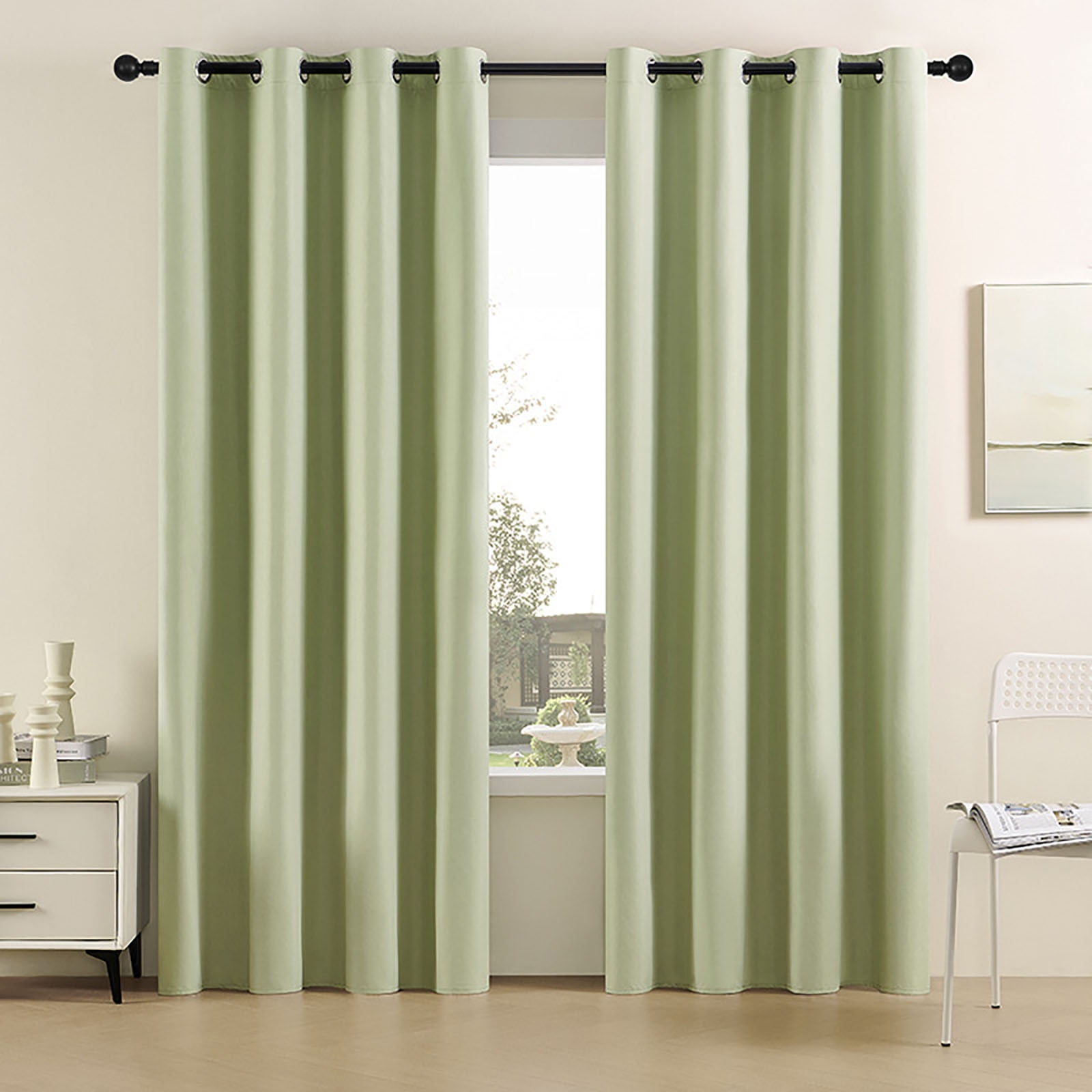 Blackout Curtains 63in Length 2 Panels Set, Thermal Insulated Long ...