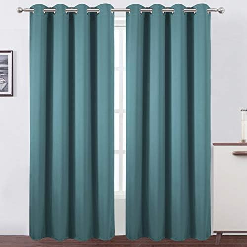 Blackout Curtains 66 x 84 inch/Sea Teal Curtains Set of 2 Panels ...