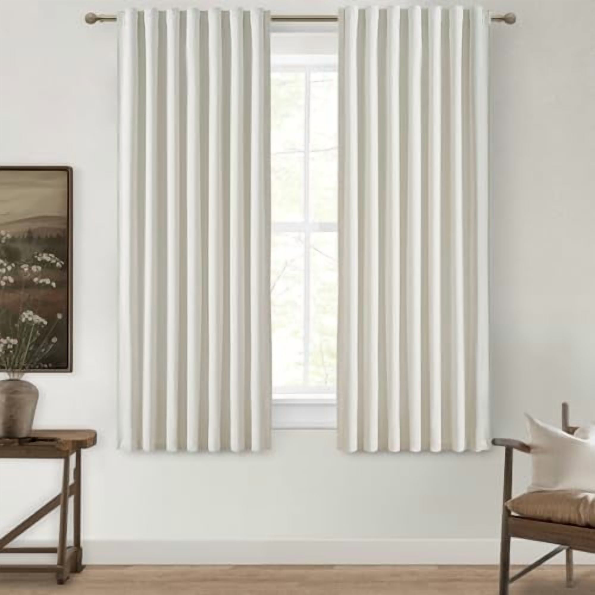 Blackout Curtains 70 Inches Extra Wide Natural Linen Curtains 84 Inch ...