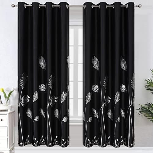 Blackout Curtains 72 Inch Long 2 Panels Set with Unique Palm Tree ...