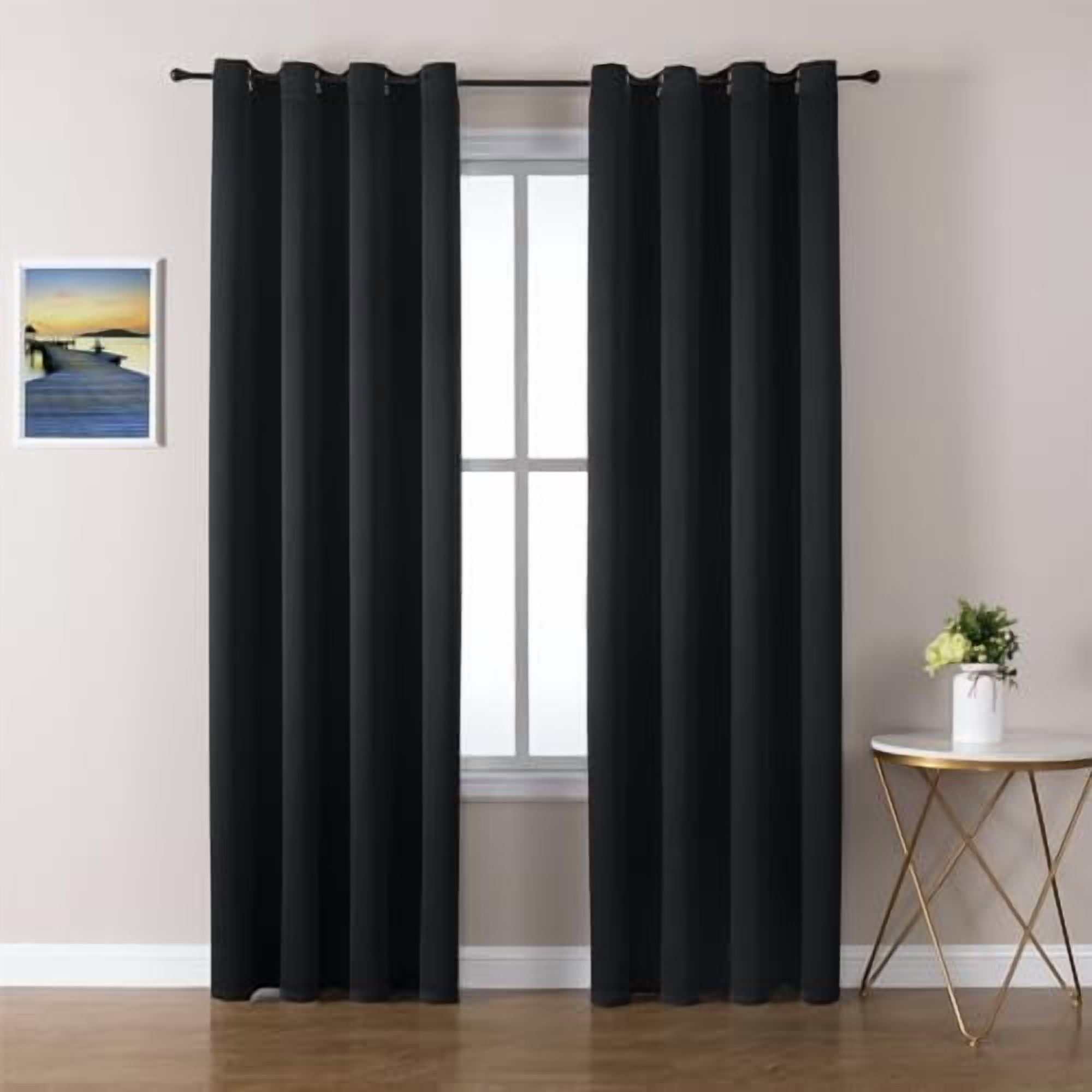 Blackout Curtains 80 Inches Long 2 Panels Set for Living Room, Grommet ...