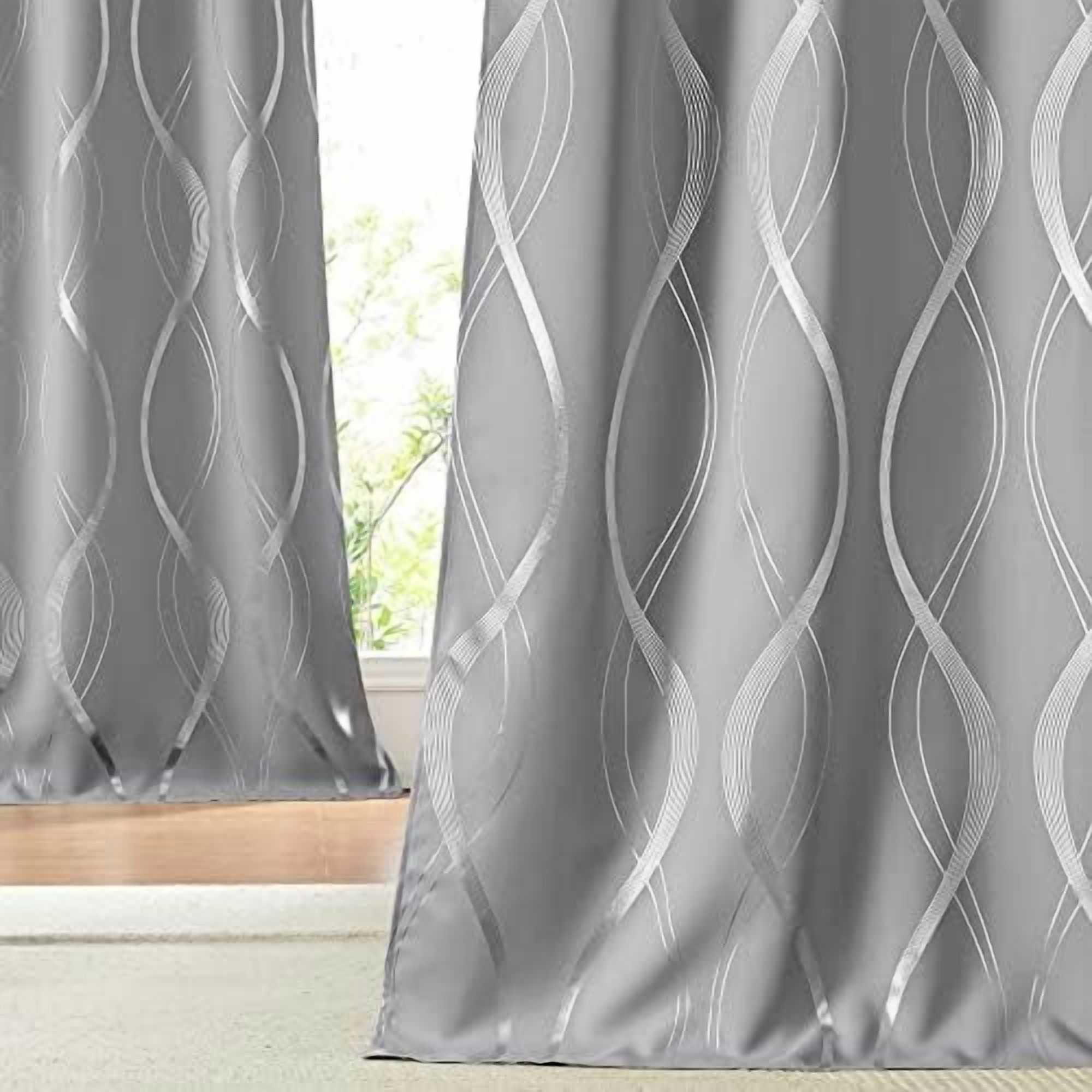Blackout Curtains 84 inches Long, Microfiber Noise Reducing Thermal ...