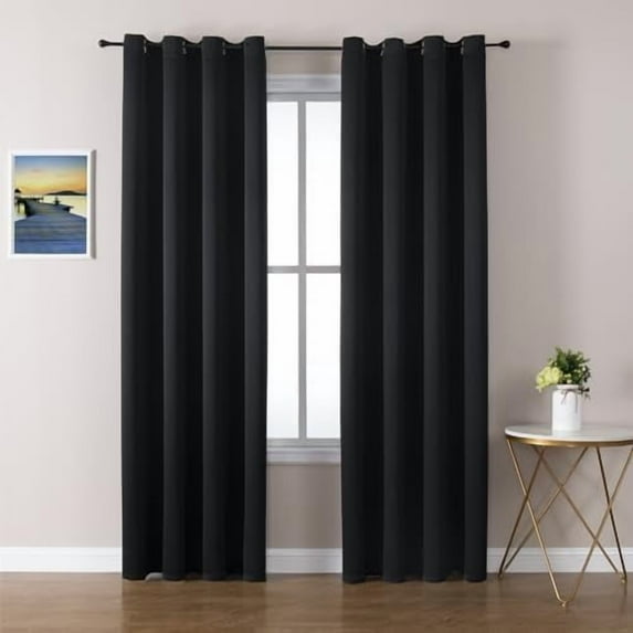Blackout Curtains 90 Inches Long 2 Panels Set for Living Room, Grommet ...