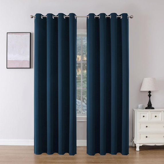 Blackout Curtains 95 Inch Length 2 Panels Set, Thermal Insulated Long ...