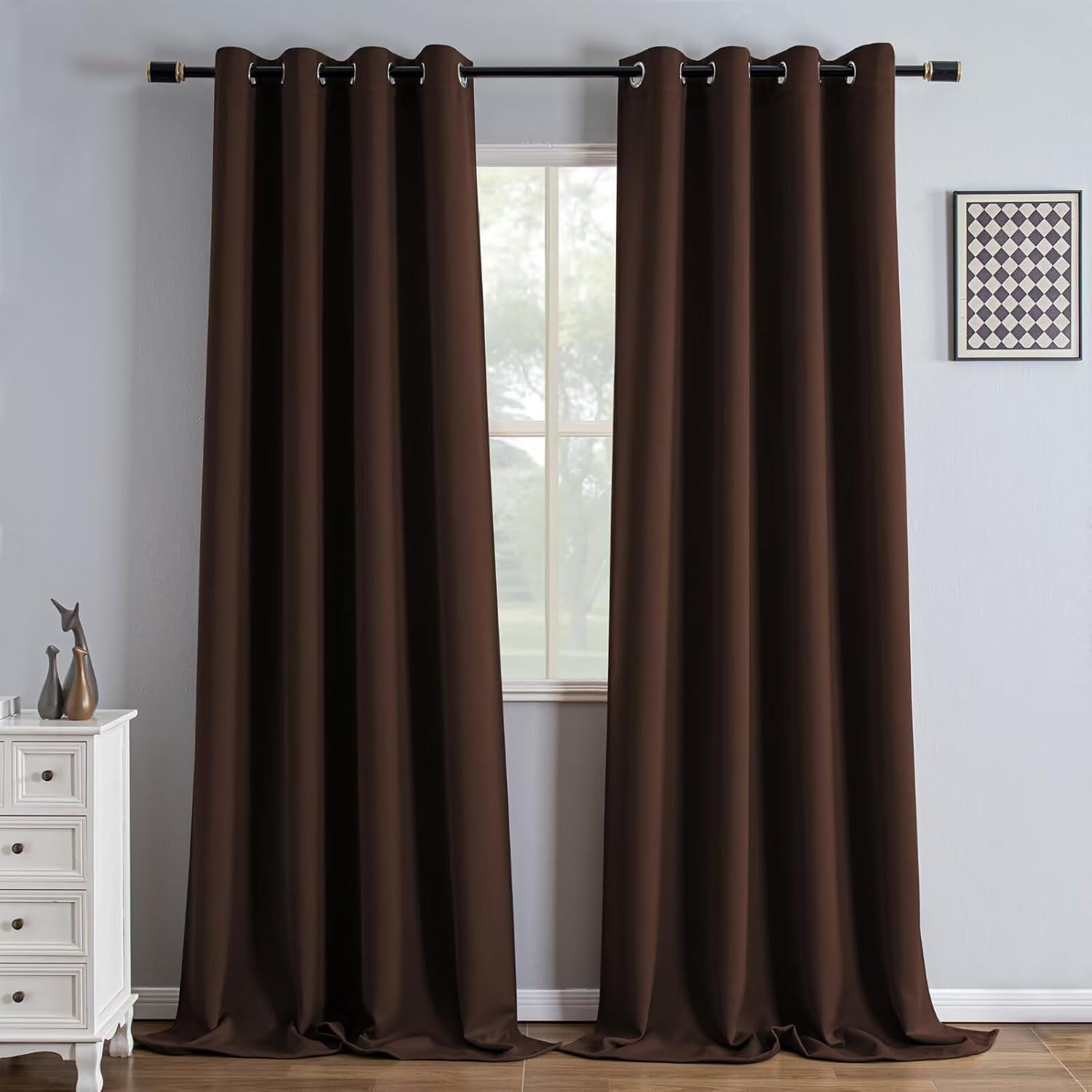 Blackout Curtains 96 Inch Length 2 Panels Set, Black Out Curtains for ...