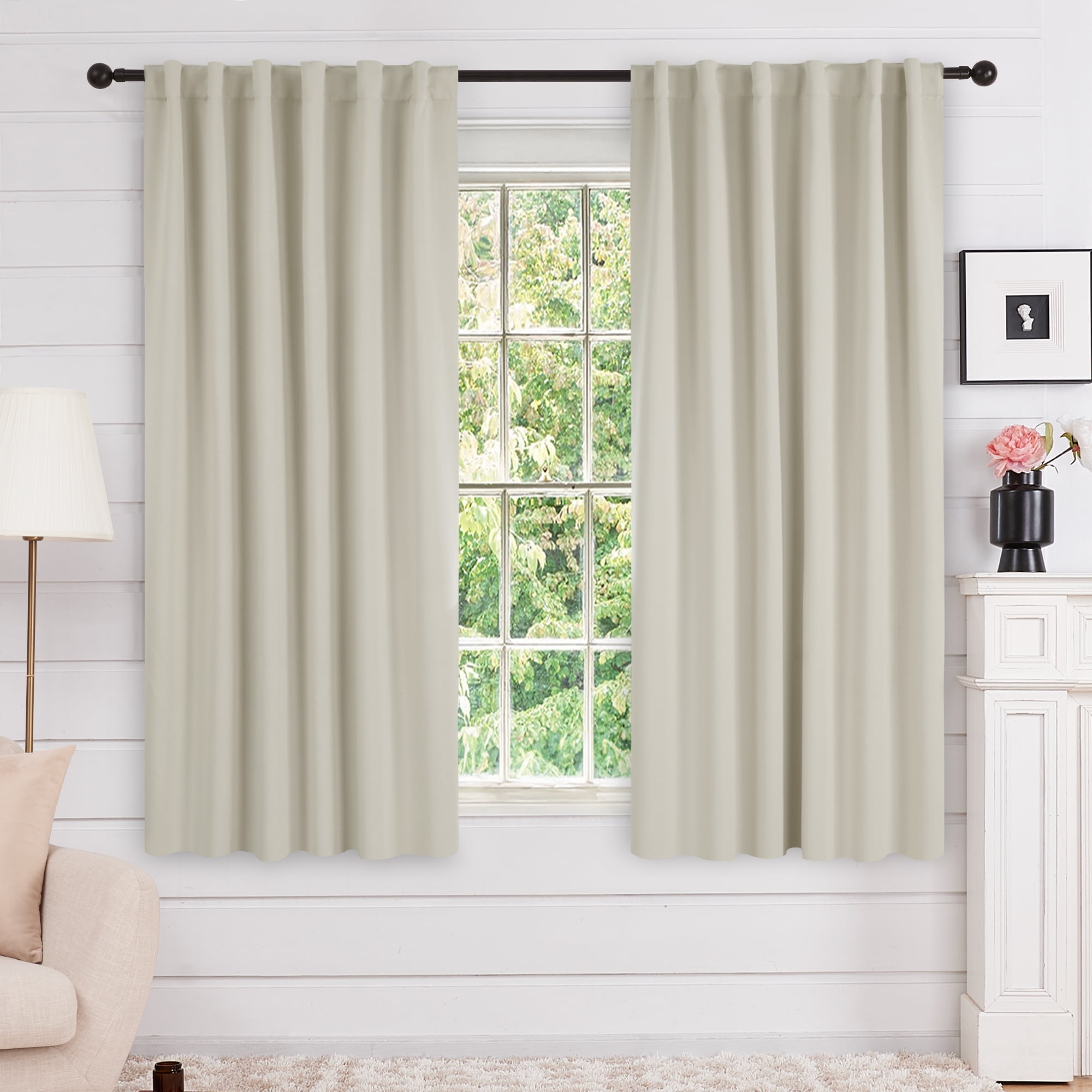 Blackout Curtains Back Tab and Rod Pocket Window Drapes for Kids Room ...